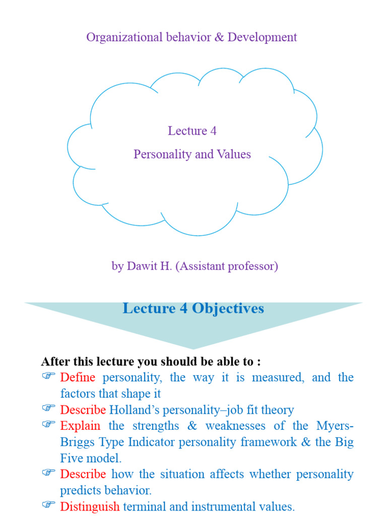 OB Lecture 4 | PDF | Extraversion And Introversion | Psychology