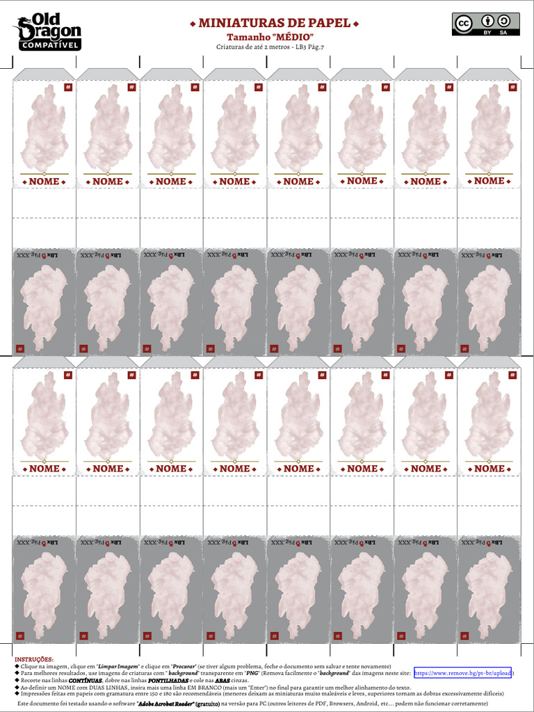 OD2 - Miniatúras de Papel - Médio (Editável) | PDF