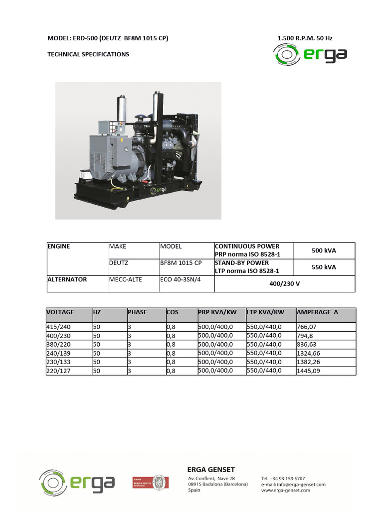 ERD-500 | PDF | Mains Electricity | Electric Generator