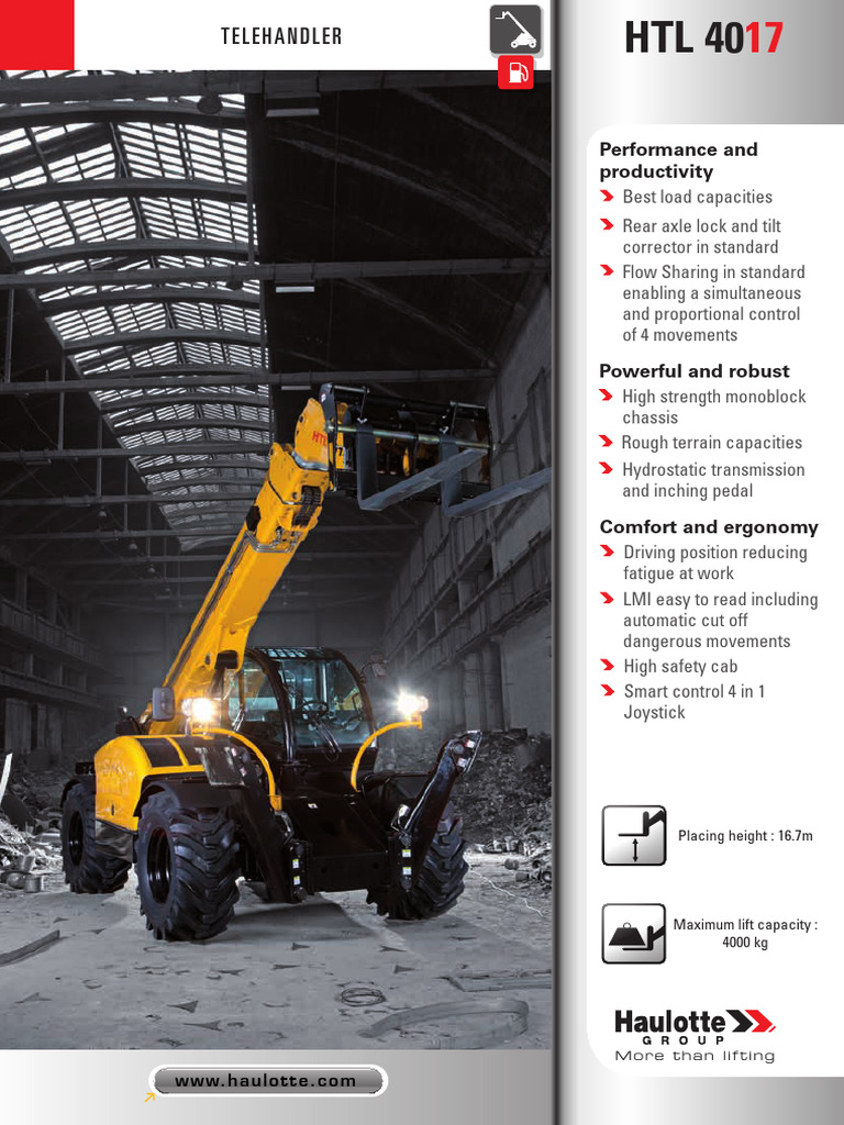 Haulotte HTL 4017 High Lift Telehandler | PDF | Truck | Engines
