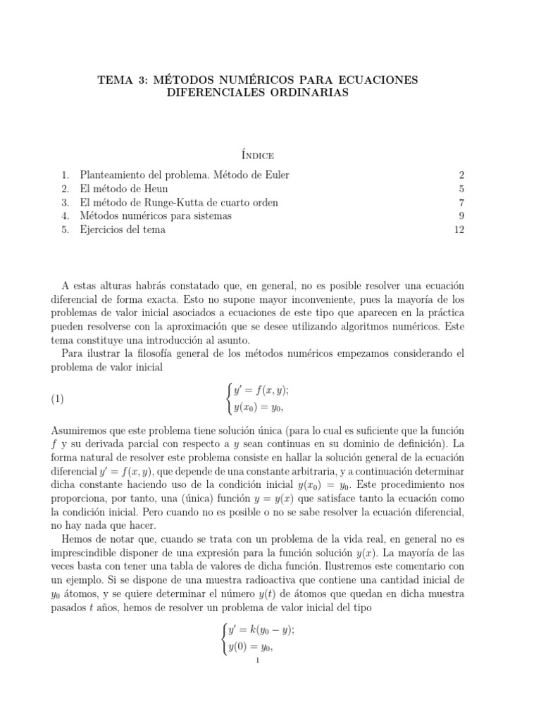 Tema 2 - Metodos numericos | PDF | Análisis numérico | Ecuaciones