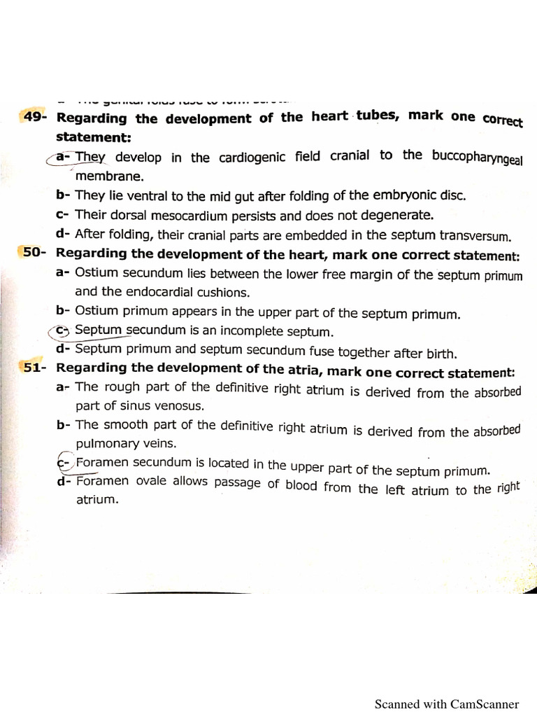 mcq embryo القصر العيني | PDF