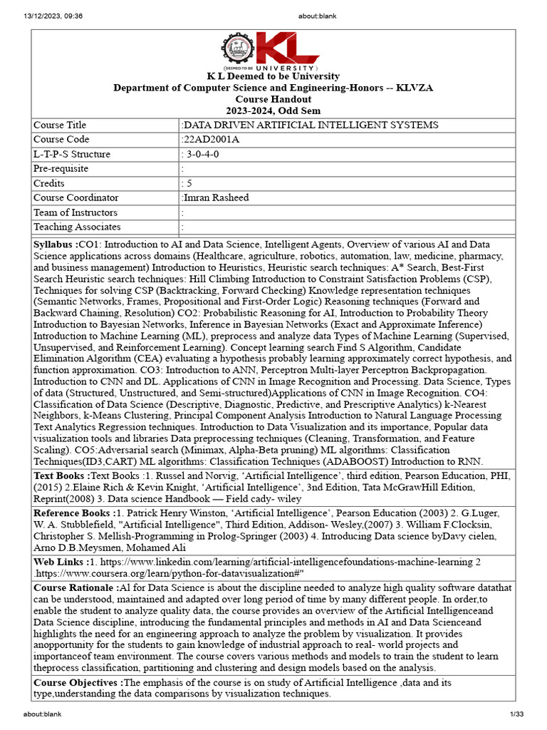 DDAIS_advanced | PDF | Machine Learning | Engineering