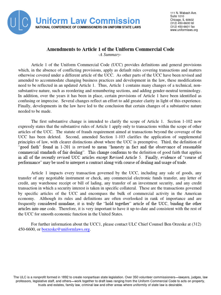 UCC1 Summary 2022 ADA | PDF