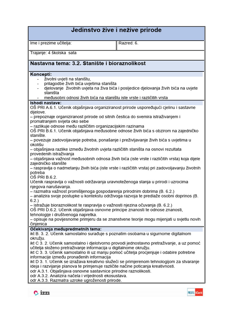 3.2. Staniste I Bioraznolikost 0 | PDF
