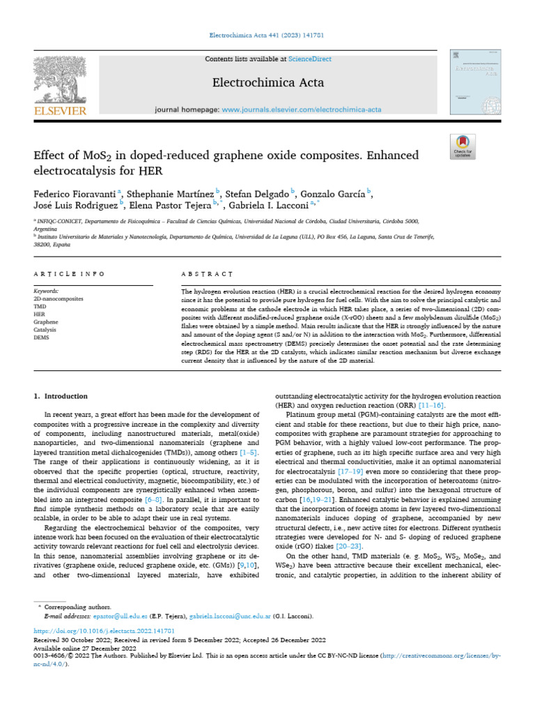 Effect of MoS2 in Doped Reduced Graphene Oxide Composites | PDF ...