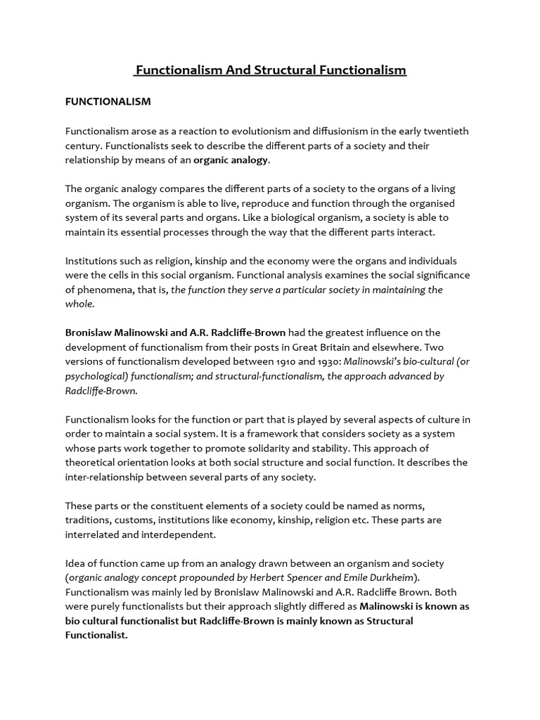 6 (C) Functionalism | PDF | Kinship | Émile Durkheim