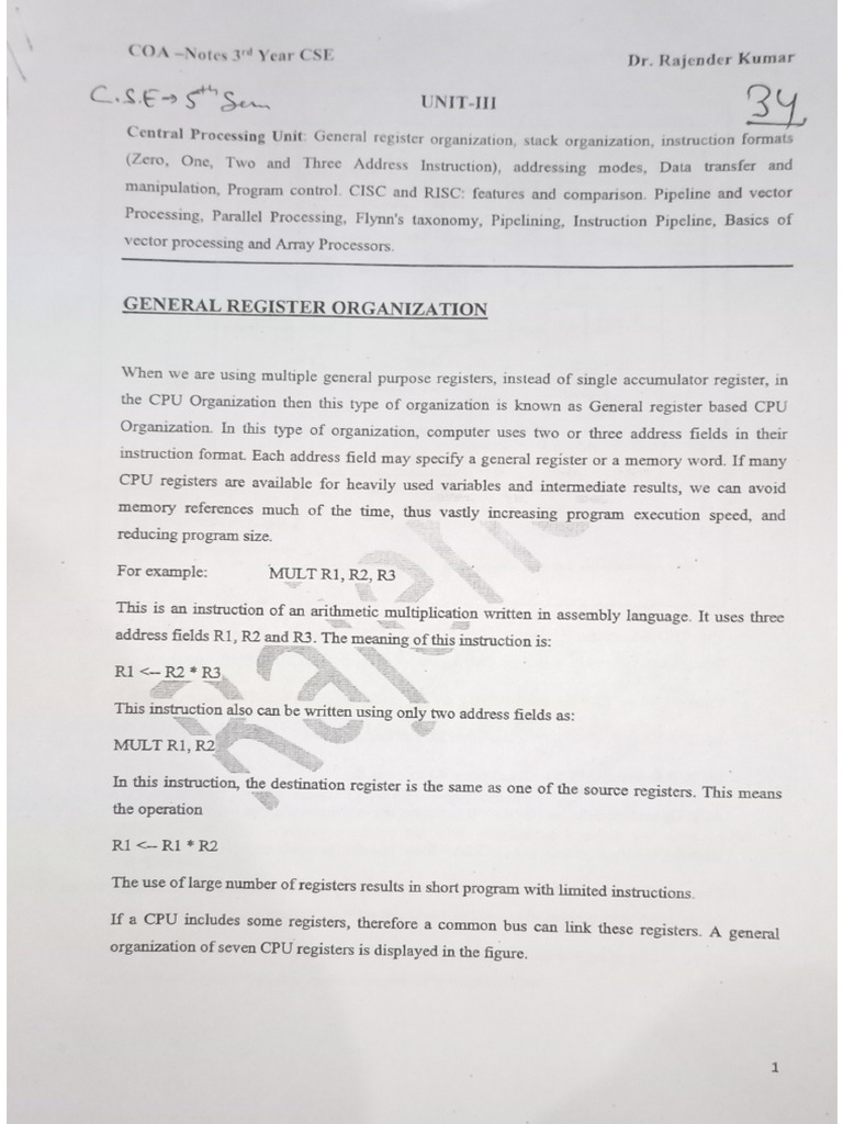 Coa Unit 3 Notes | PDF