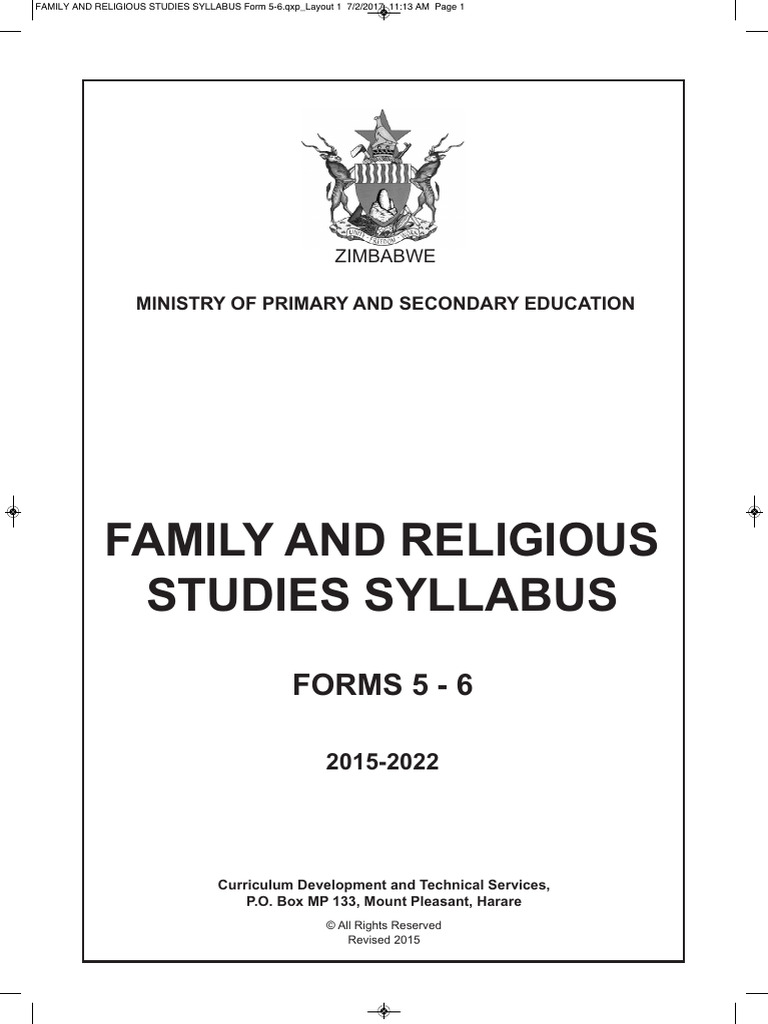 Family and Religious Studies Syllabus Form 5 6 1 | PDF | Prophecy | Prophet