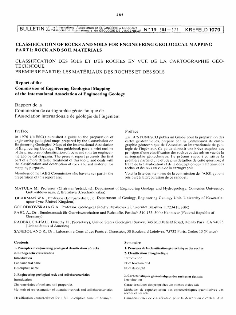(Ieag, 1979) Classification of Rocks and Soils for Engineering ...