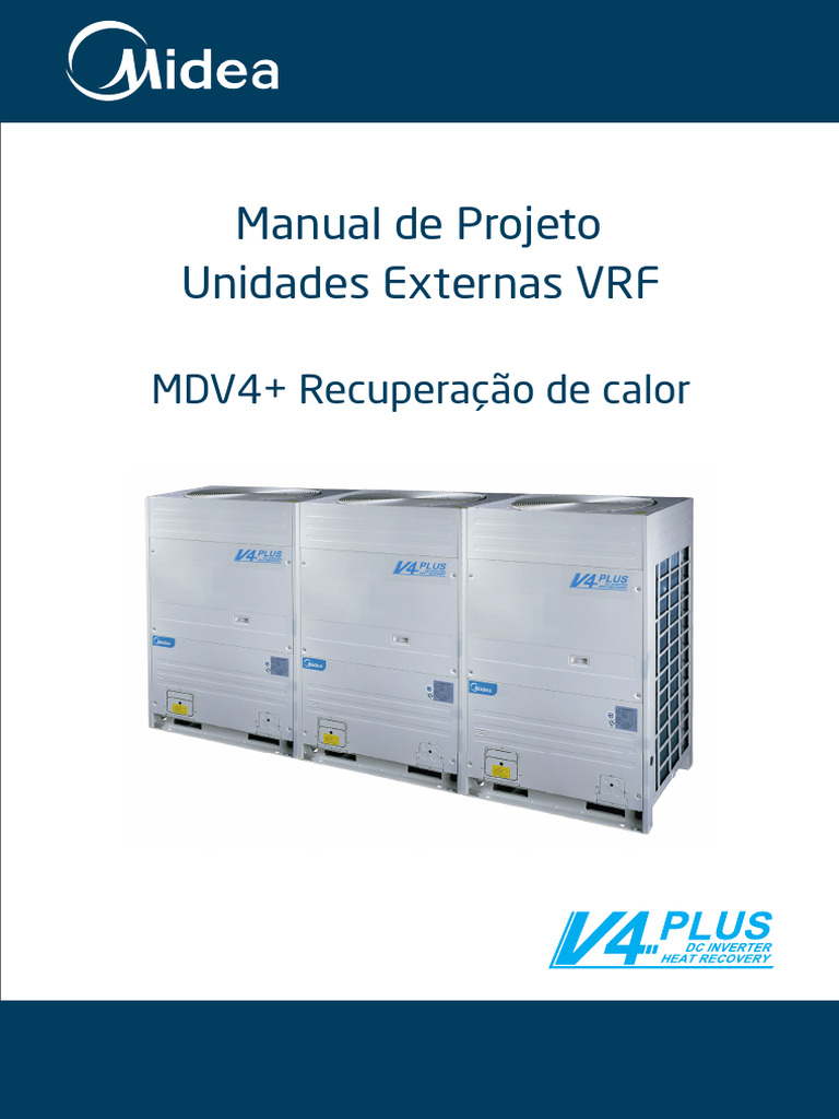 Manual de Projeto - VRF MDV4+R | PDF | Ar condicionado | Alternador de energia elétrica