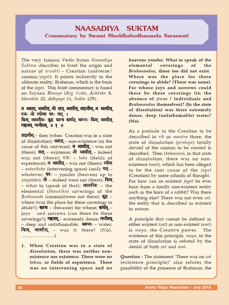 nasadiya-suktam | PDF | Brahman | Vedas
