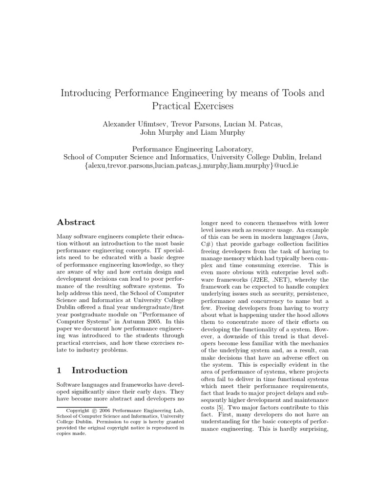 Introducing Performance (1) | PDF | Simulation | Computer Science