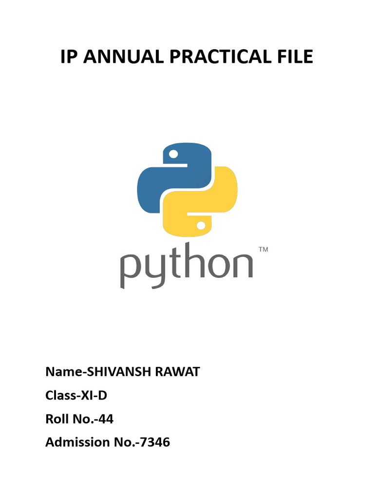 Ip Annual Practical File Shivansh Rawat | PDF | Table (Database ...