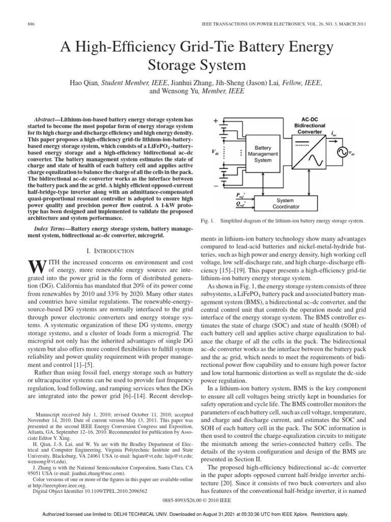 High-Efficiency Grid-Tie Battery System | PDF | Power Inverter | Rectifier
