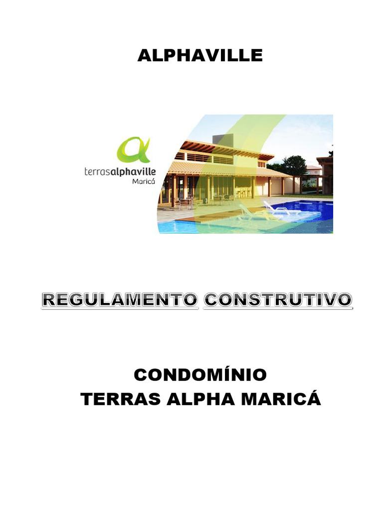 Regulamento Construtivo - Alphaville Maricá I | PDF