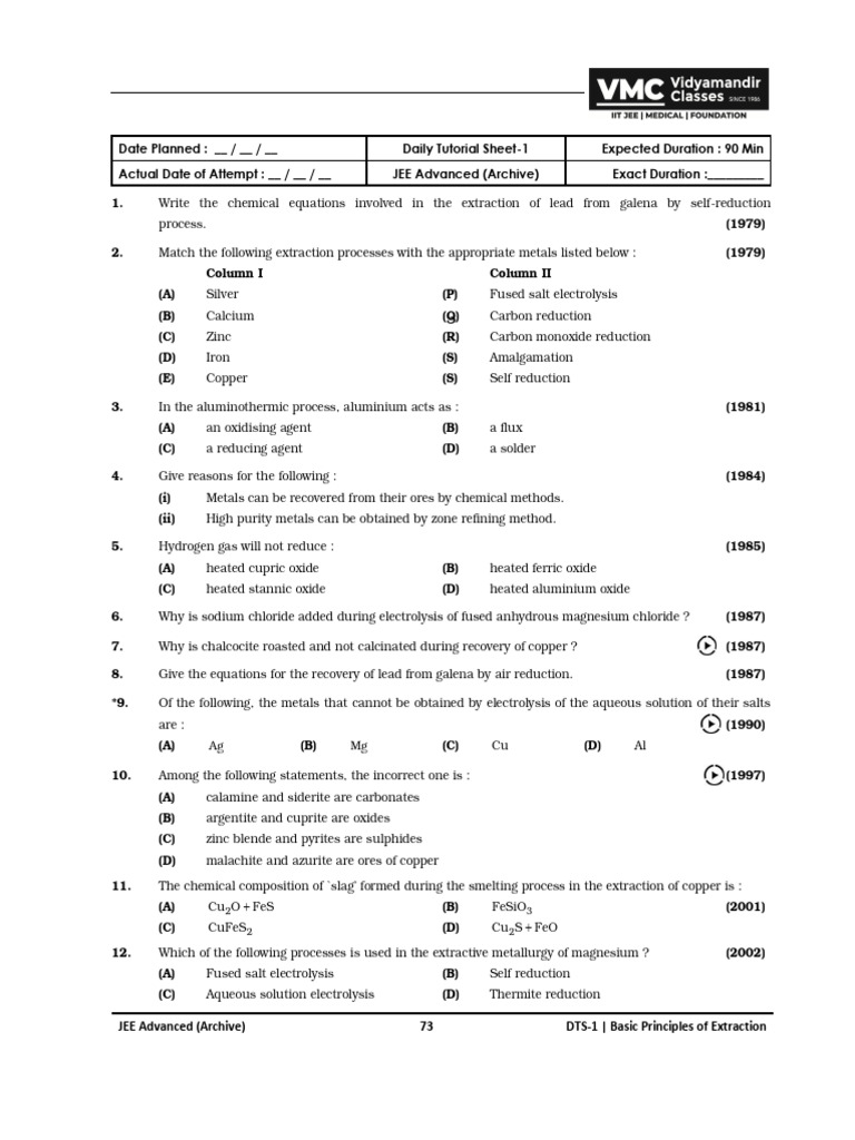 Basic Principle of Extraction - DTS 1 Adv (Archive) | PDF | Redox ...