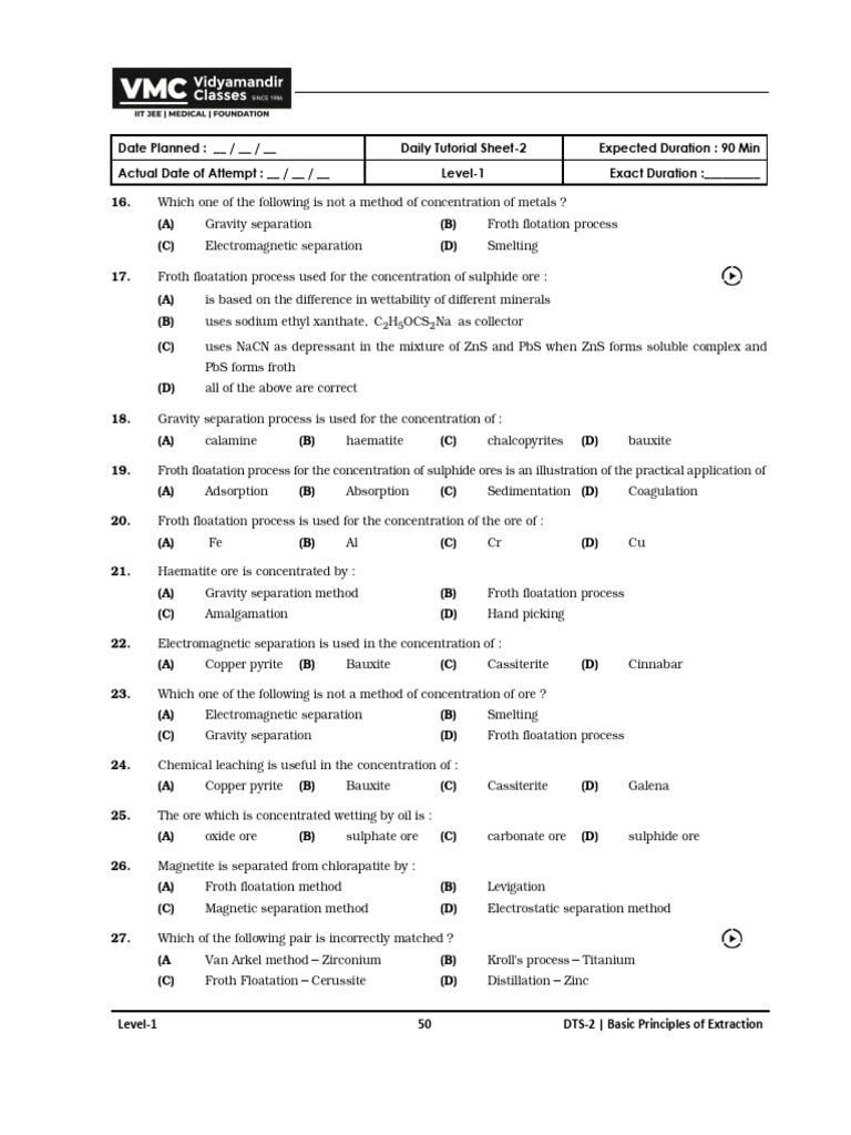 Basic Principle of Extraction - DTS 2 | PDF | Ore | Mineralogy