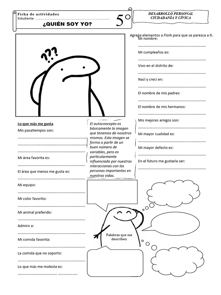 Ficha de Actividades - Quién Soy Yo | PDF Ficha de Actividades - Quién Soy Yo | PDF