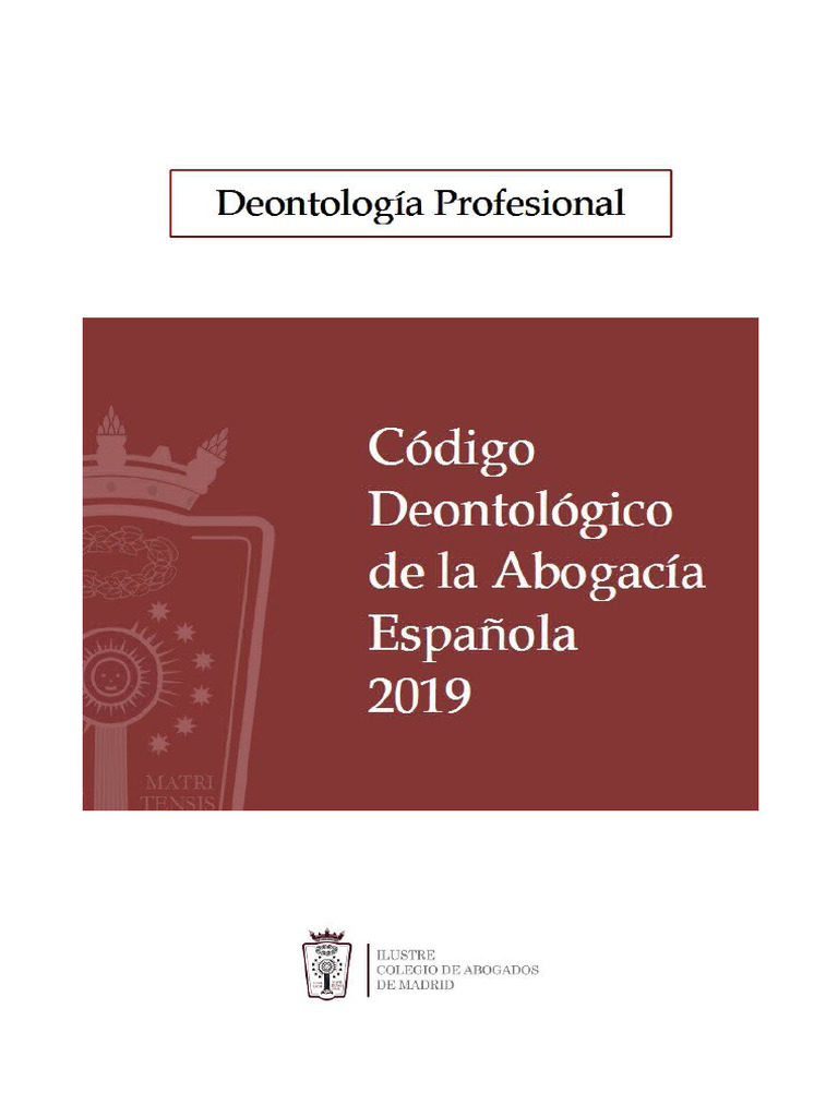 Código Deontológico de La Abogacía 2019 | Descargar gratis PDF ...