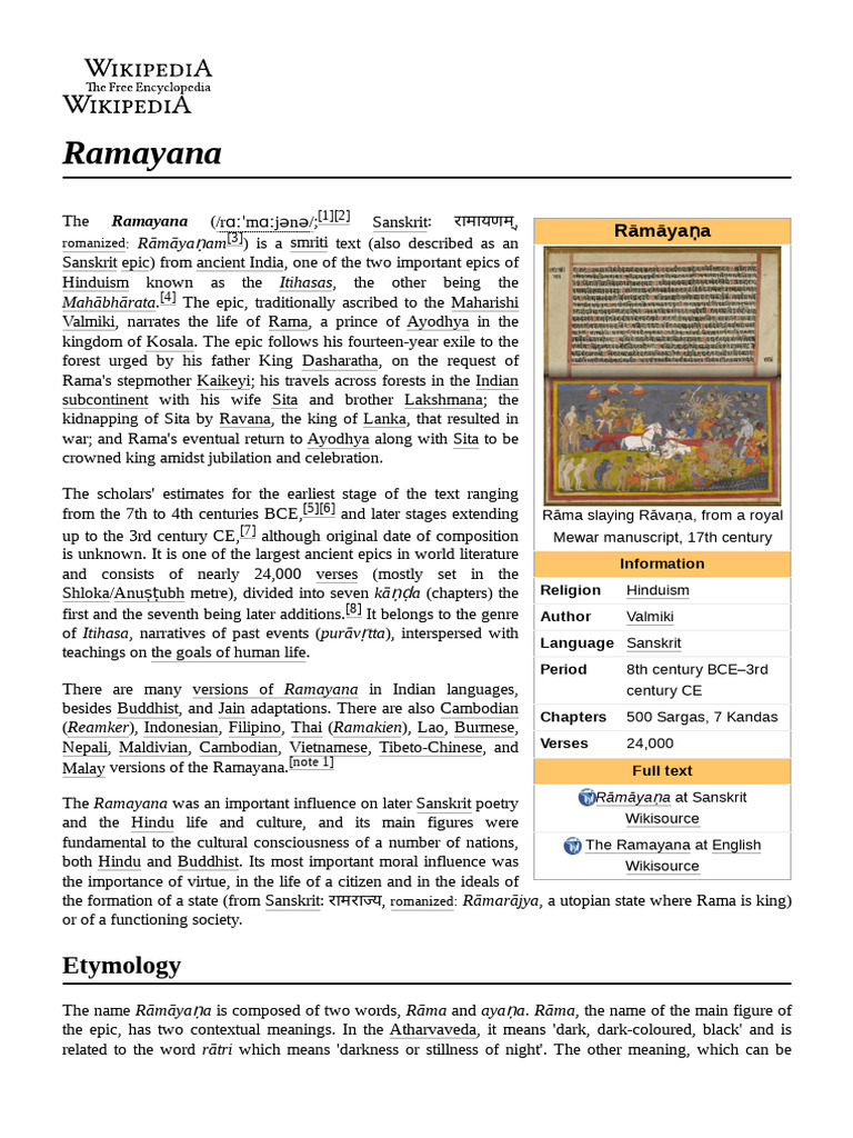 Ramayana | PDF | Ramayana | Rama