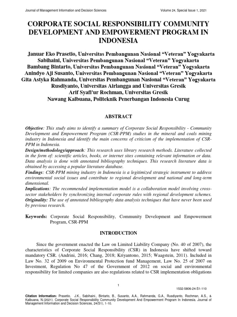 Asli - Corporate Social Responsibility Community Development and Empowerment Program in ...