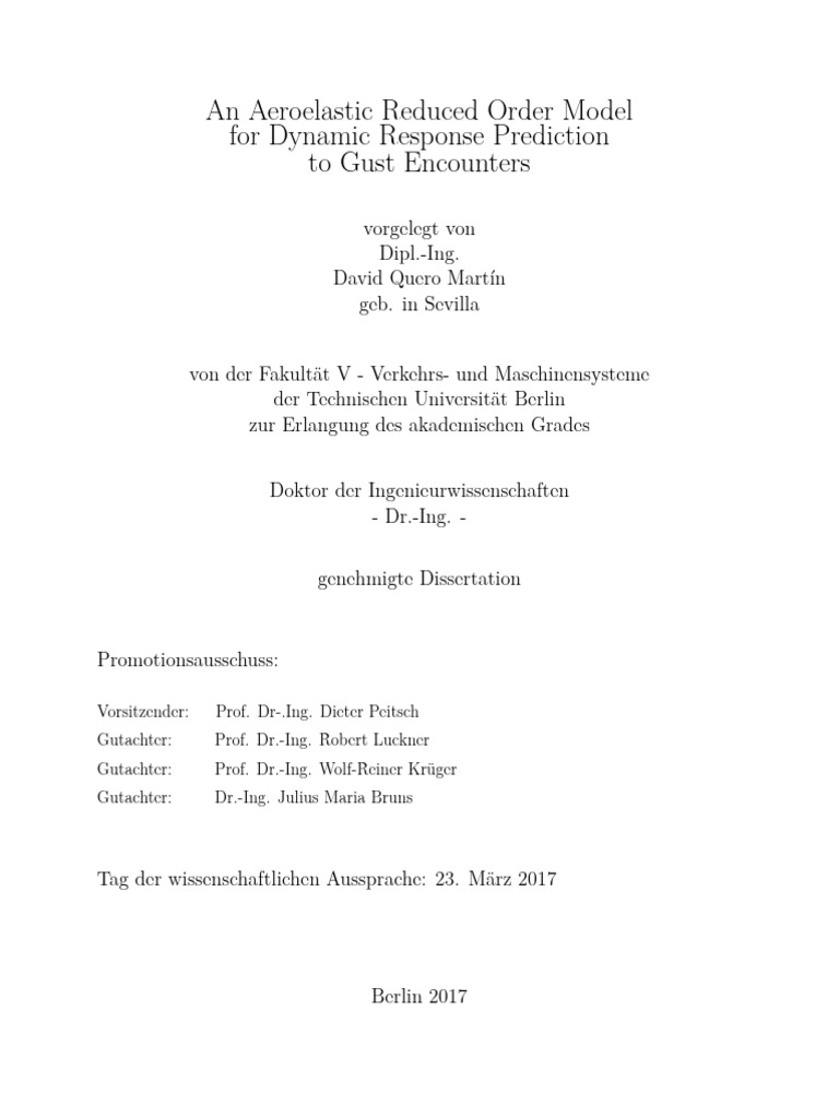 An Aeroelastic Reduced Order Model For Dynamic Response To Gust