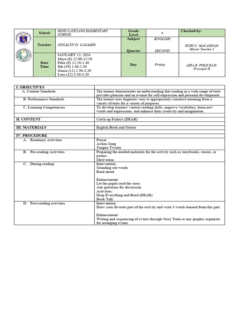 English 4 LP in Reading | PDF | Cognitive Science | Human Communication