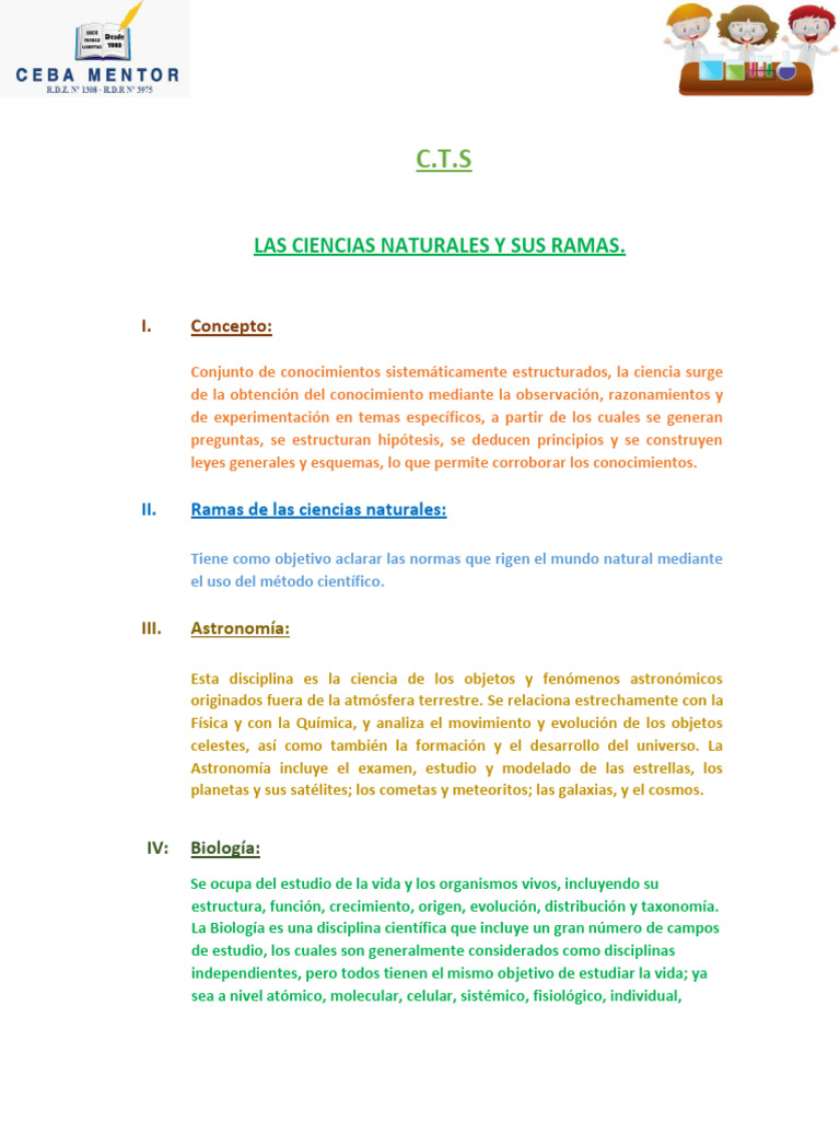Sesion de Aprendizaje - Las Ciencias Naturales y Sus Ramas | PDF ...