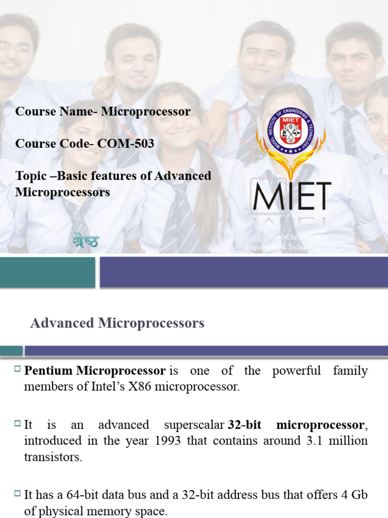 Basicfeaturesof Advanced Microprocessors | PDF | Central Processing Unit | Cpu Cache