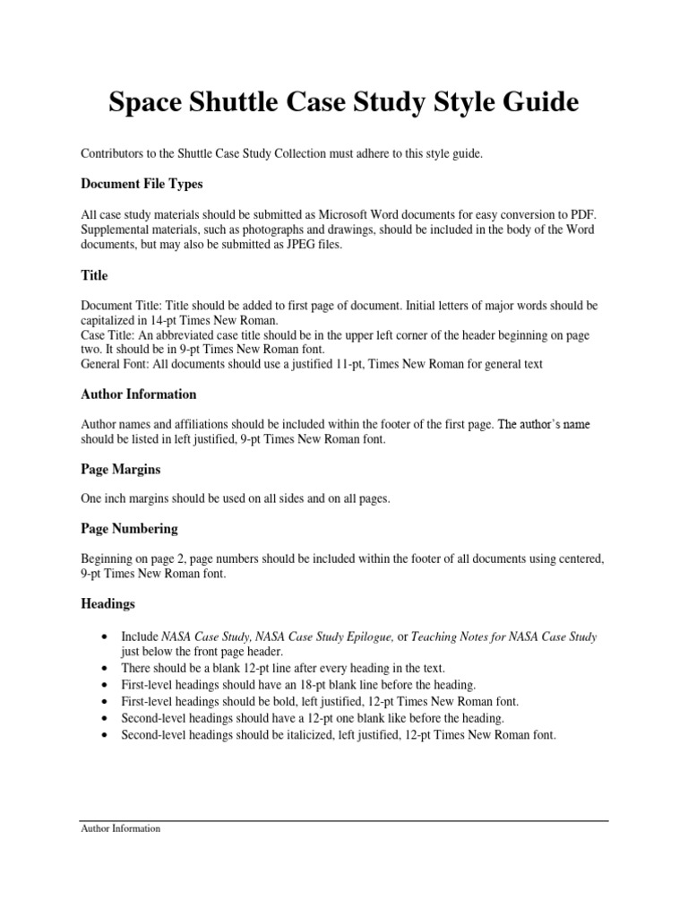 687204main - KSC Case Study Style Guide | PDF | Note (Typography ...