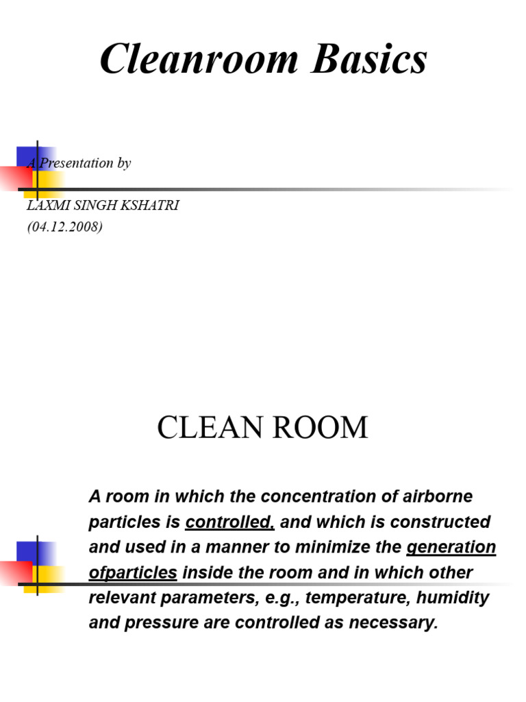 Clean Room.ppt 1 | PDF | Applied And Interdisciplinary Physics ...