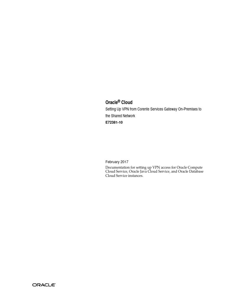 Oracle Network Cloud Service VPN Corente Shared Network | PDF | Gateway (Telecommunications ...