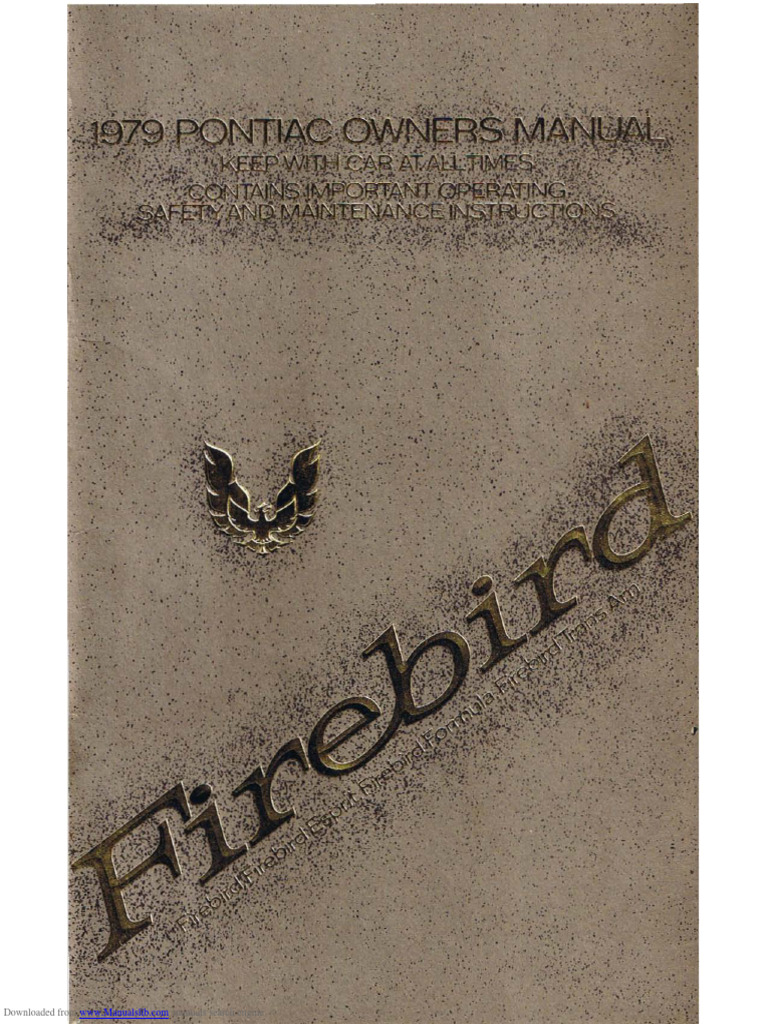 Pontiac Firebird 1979 Owner's Manual | PDF | General Motors | Land Vehicles