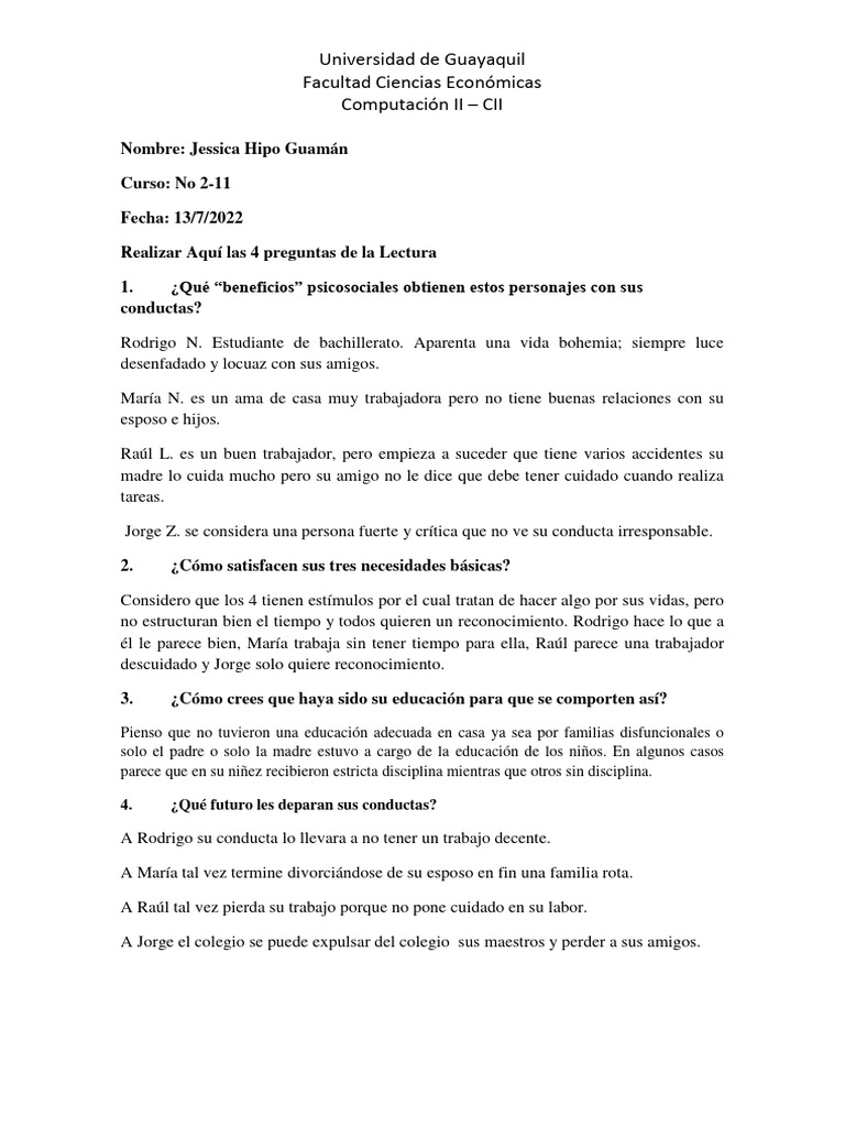 Formato para Las Preguntas de La Lectura | PDF | Salud y bienestar