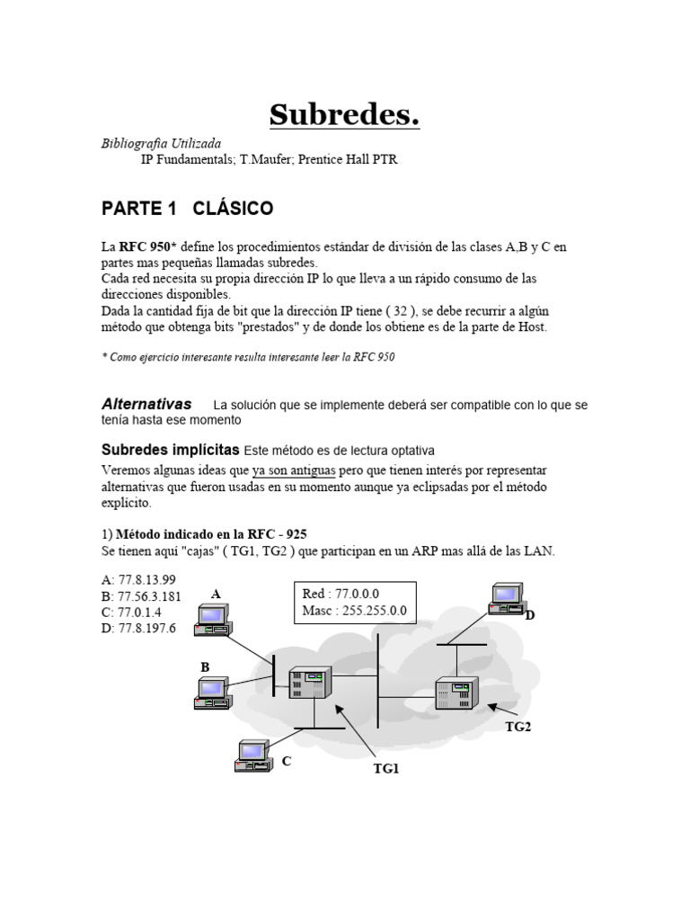 SubRedes Clásicas y VLSM | Descargar gratis PDF | Dirección IP | Arquitectura de internet