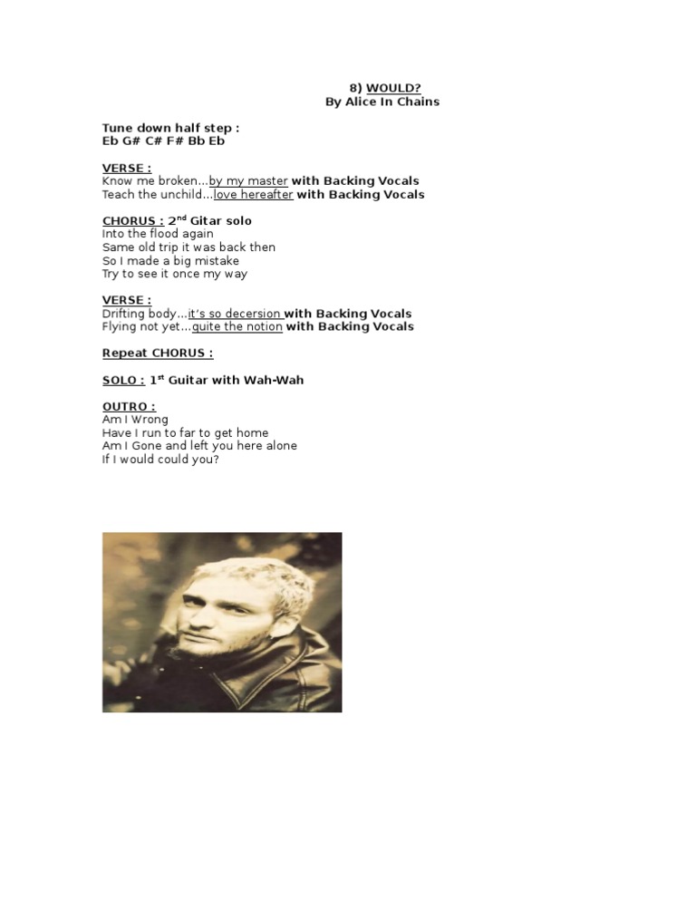 Guitar Tabs for "Would?" by AIC | PDF | Language Arts & Discipline | Art
