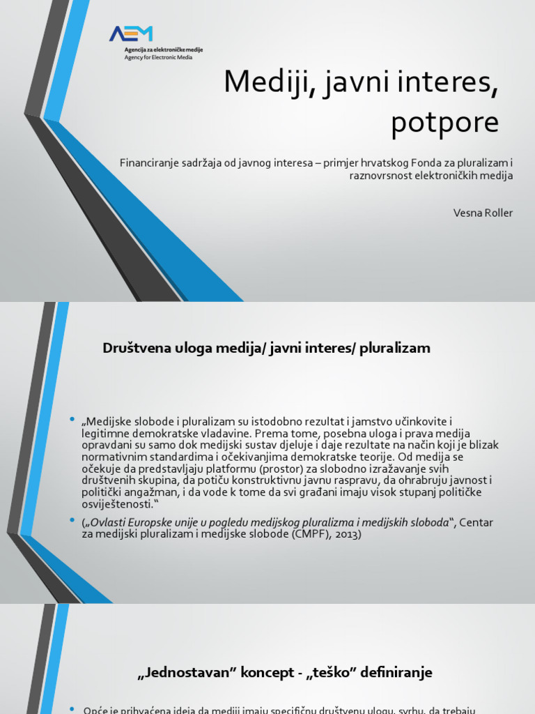Mediji Javni Interes Potpore | PDF