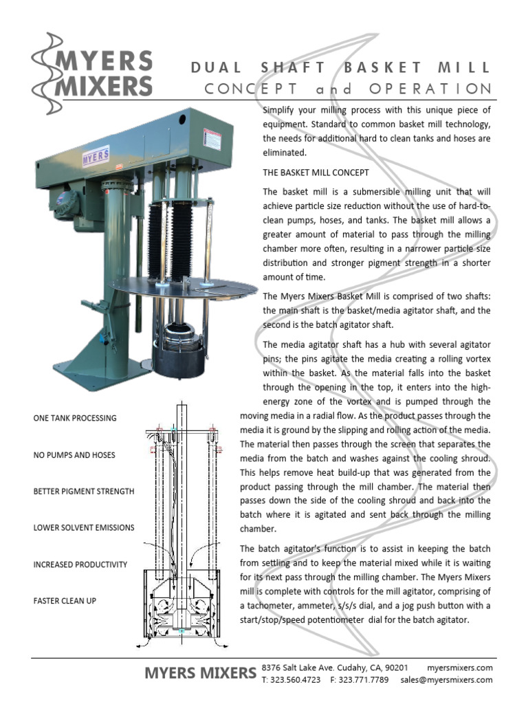 Basket Mill Concept and Operation | PDF | Mill (Grinding) | Pump