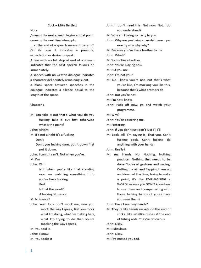 Cock (Mike Bartlett) (Z-Library) | PDF