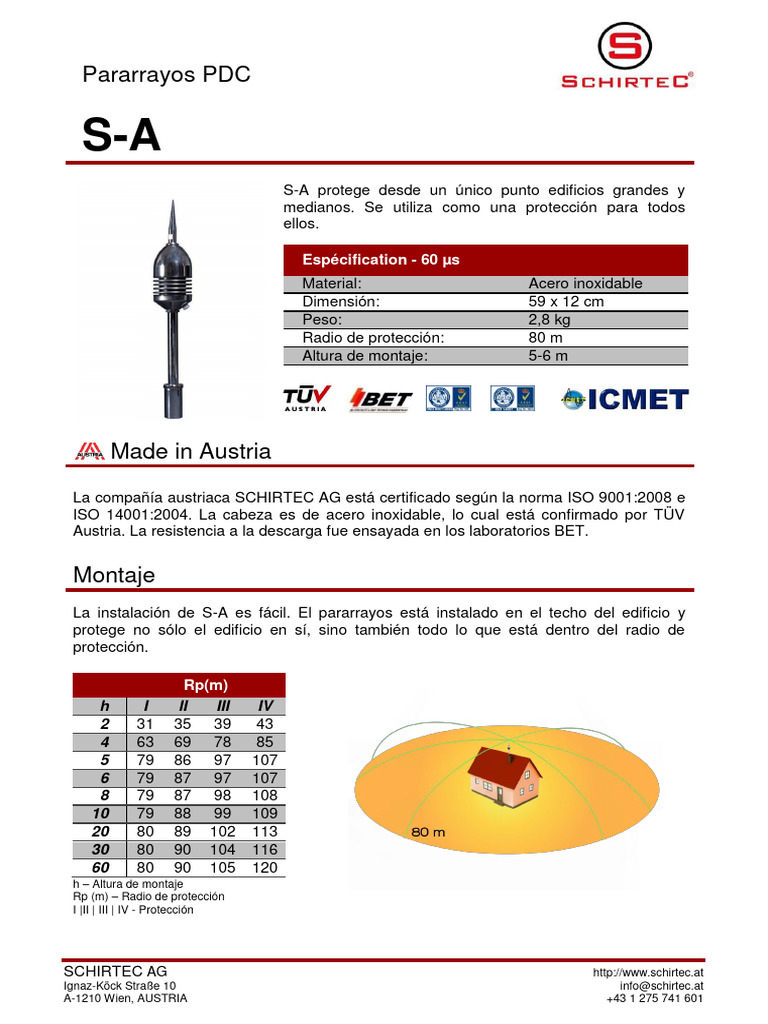 Pararrayos-Activo - (PDC) - Schirtec-Mod. S-A | PDF