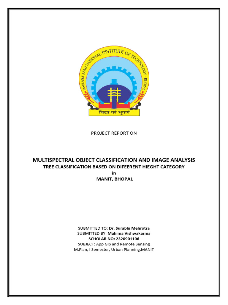 REPORT OBJ CLASSIFICATION | PDF | Geographic Information System | Earth Sciences