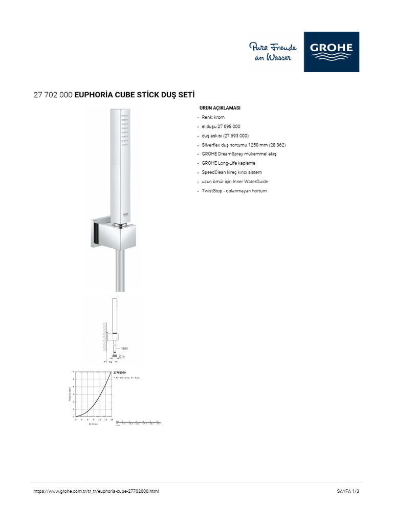 GROHE Specification Sheet 27702000 | PDF