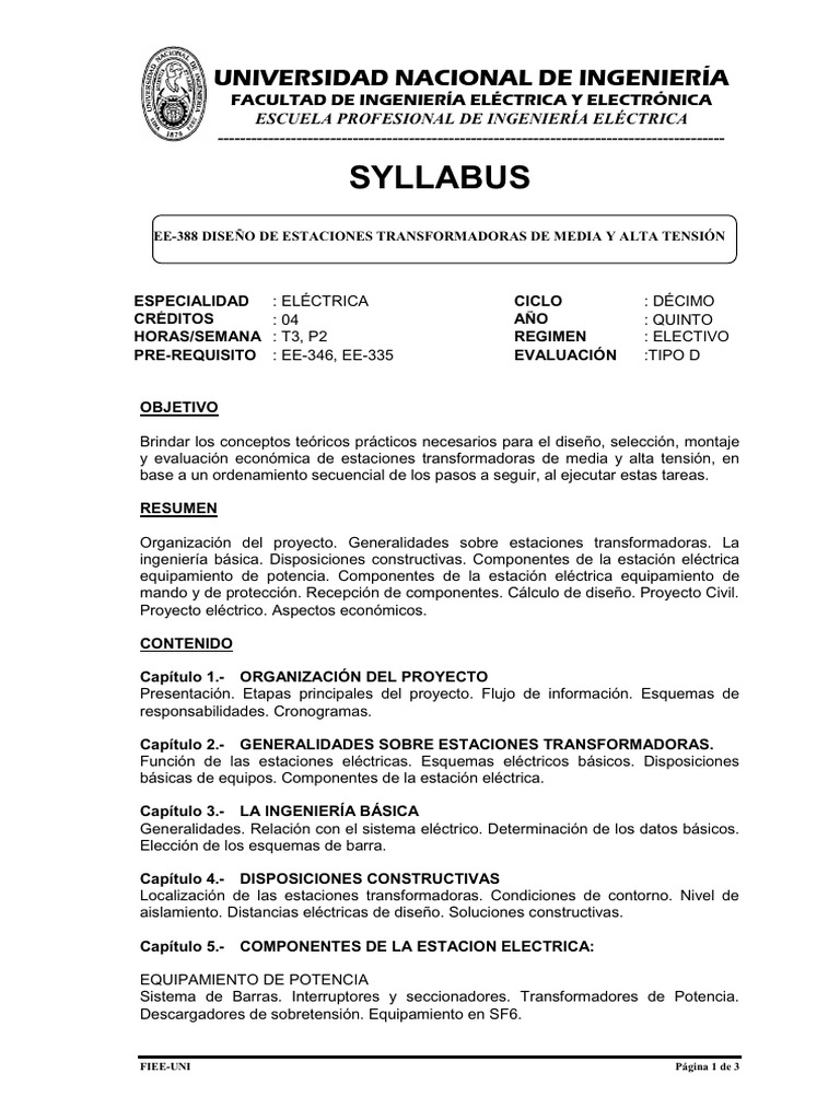 Diseño De Estaciones Transformadoras De Media Y Alta Tension Pdf