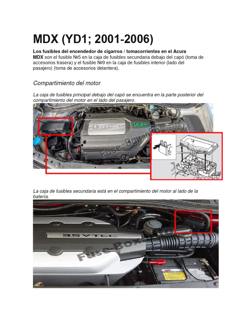 MDX (Yd1 2001-2006) | PDF | Relé | Tecnologías automotrices