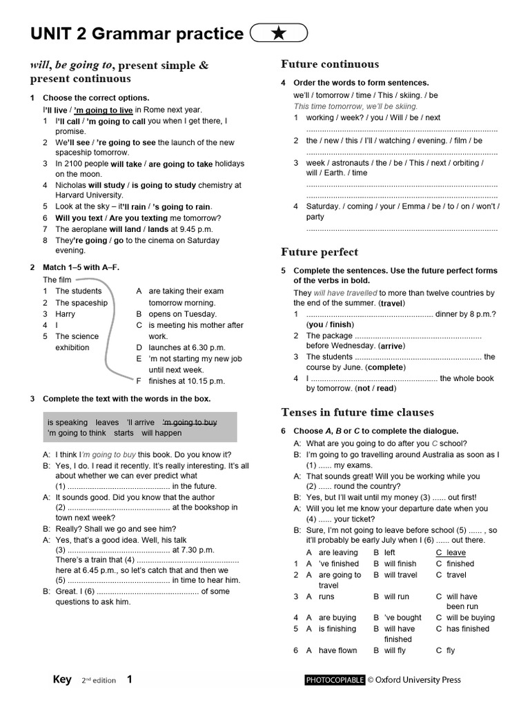 Future Tense Grammar Exercises | PDF | Linguistics | Syntax