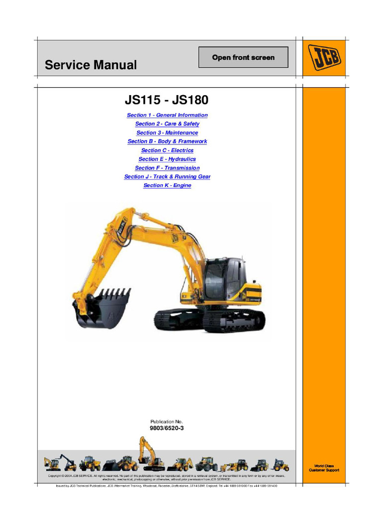 JCB JS160 Manual | PDF