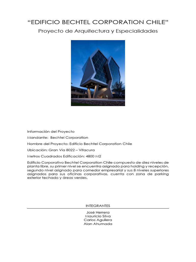 PEB Edificio Bechtel Corporation Chile | PDF | Diseño | Software