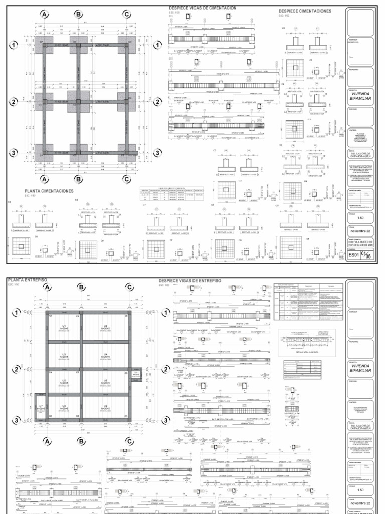 Ejemplo Planos Proyecto Estructural | PDF