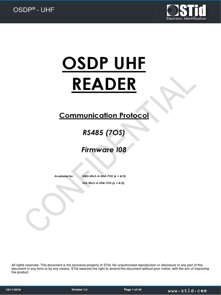 Spec Protocole 7OS OSDP UHF-V1 | PDF | Error Detection And Correction ...